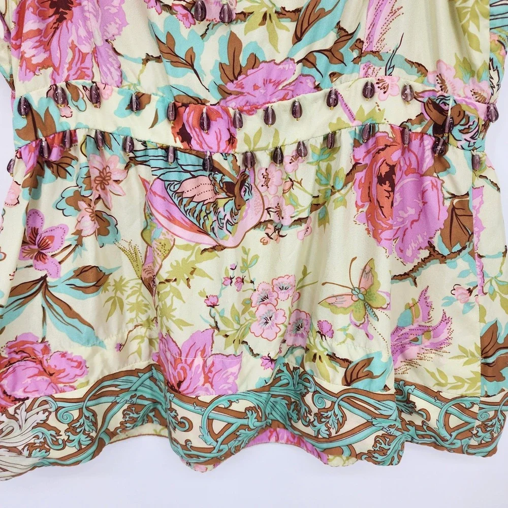 Plenty by Tracy Reese | Tops | Y2k Plenty Floral Silk Beaded Cami Top ...